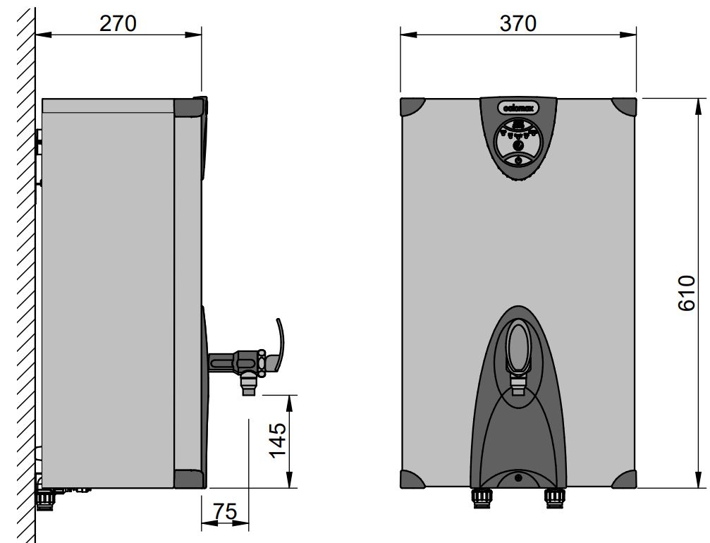 Eclipse 3W15C-W Wall Mounted 35L Water Boiler Calomax