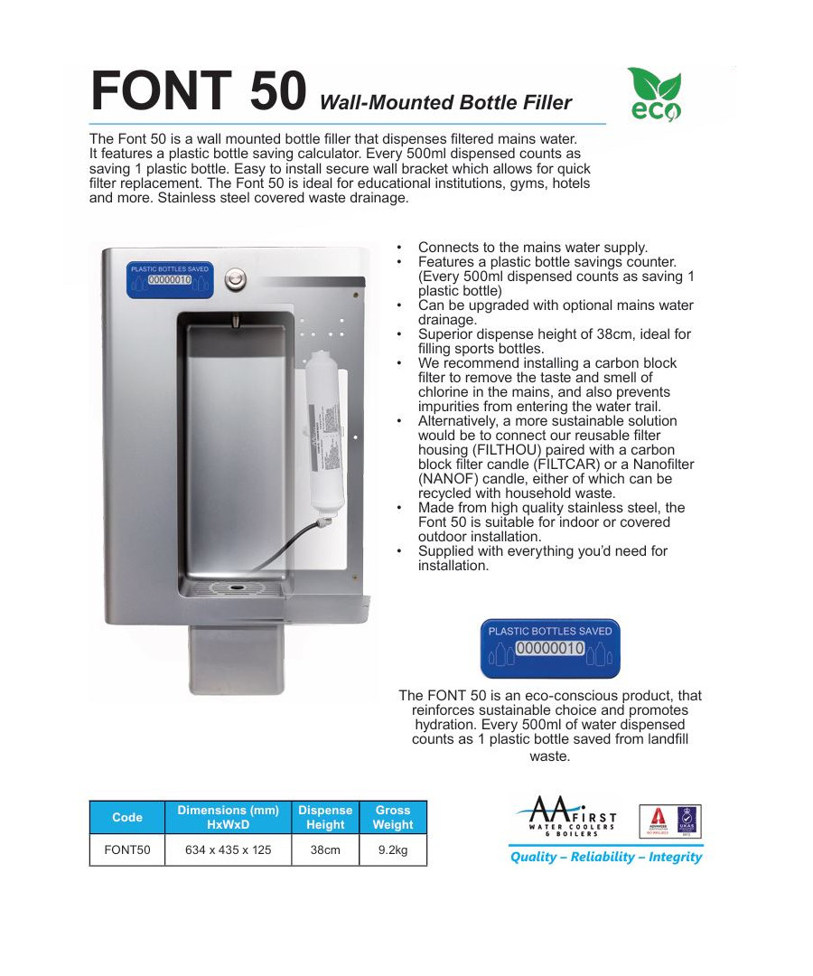FONT 50 Water Bottle Filler