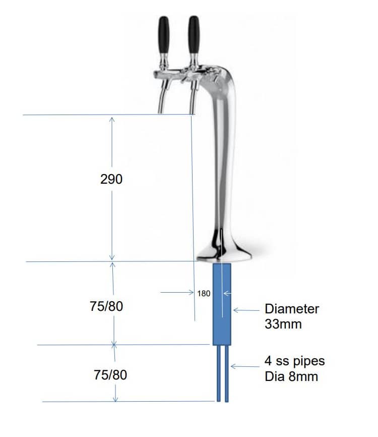 Cobra 2 Countertop Cosmetal two Way Tap