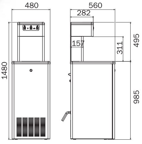 Cosmetal Niagara 120 Freestanding Water Cooler